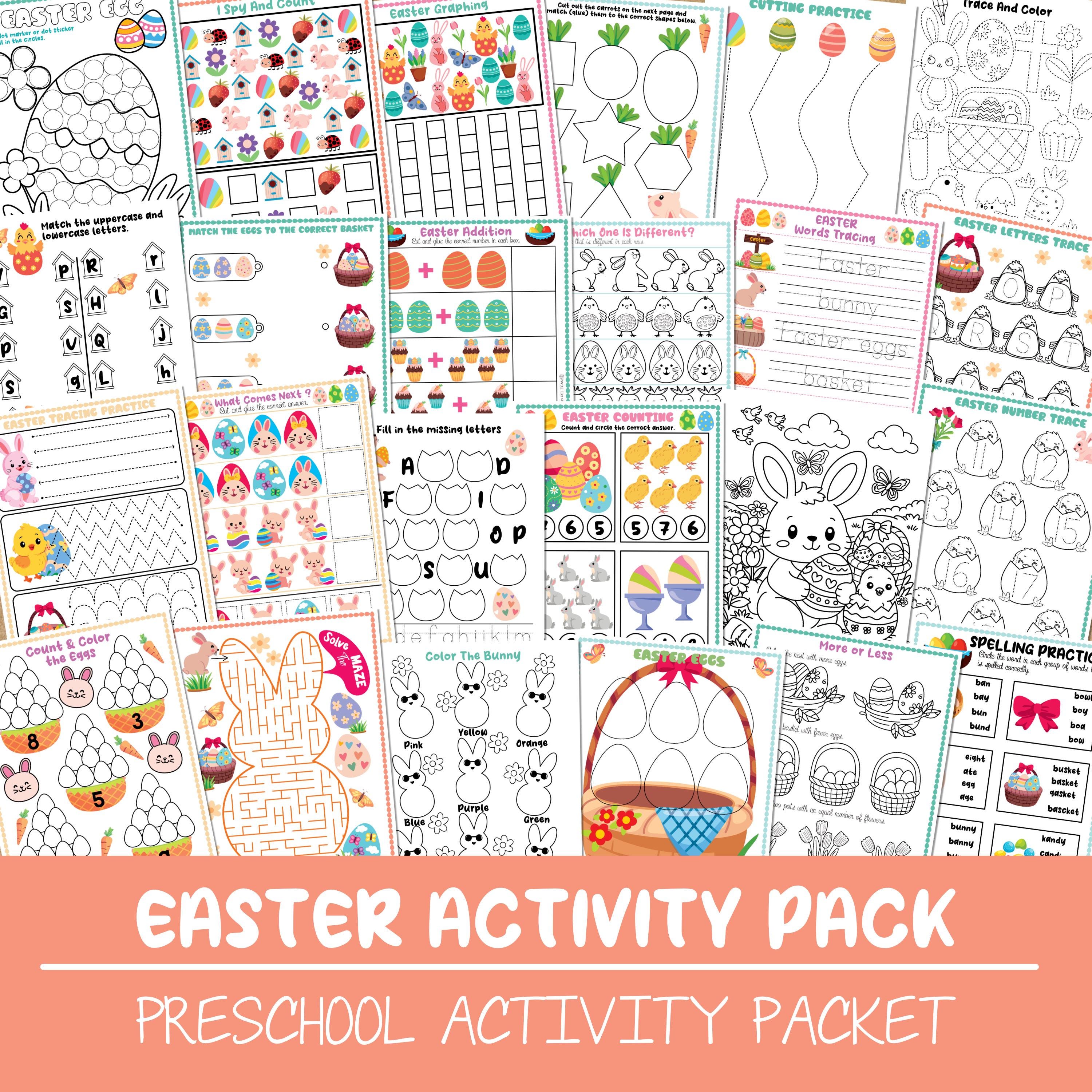 Easter Printable Kid Activity Preschool Packet, Kindergarten Homeschool ...
