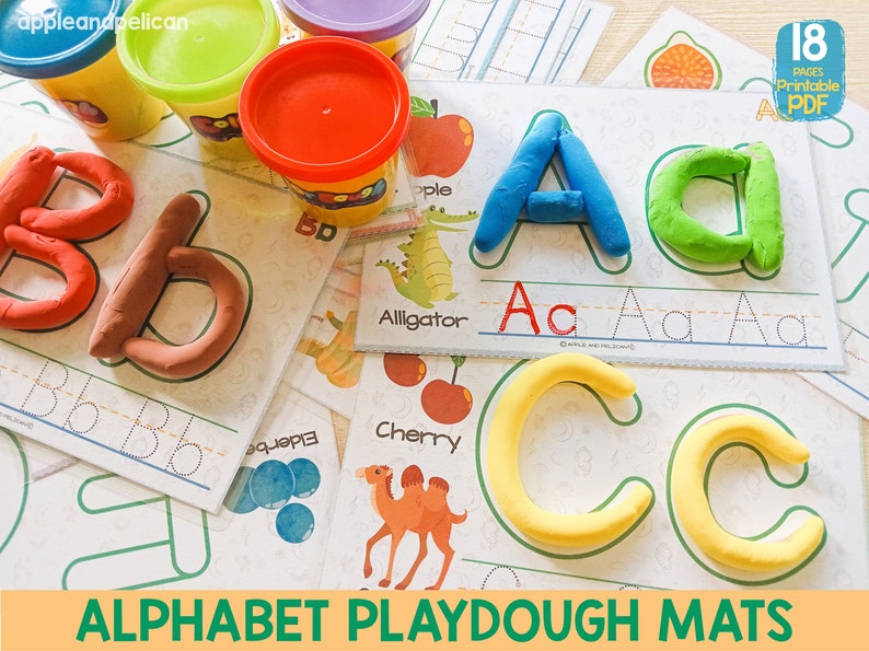 Alphabet Playdough Mats Printable Preschool Play Doh Activity, Pre-k ...
