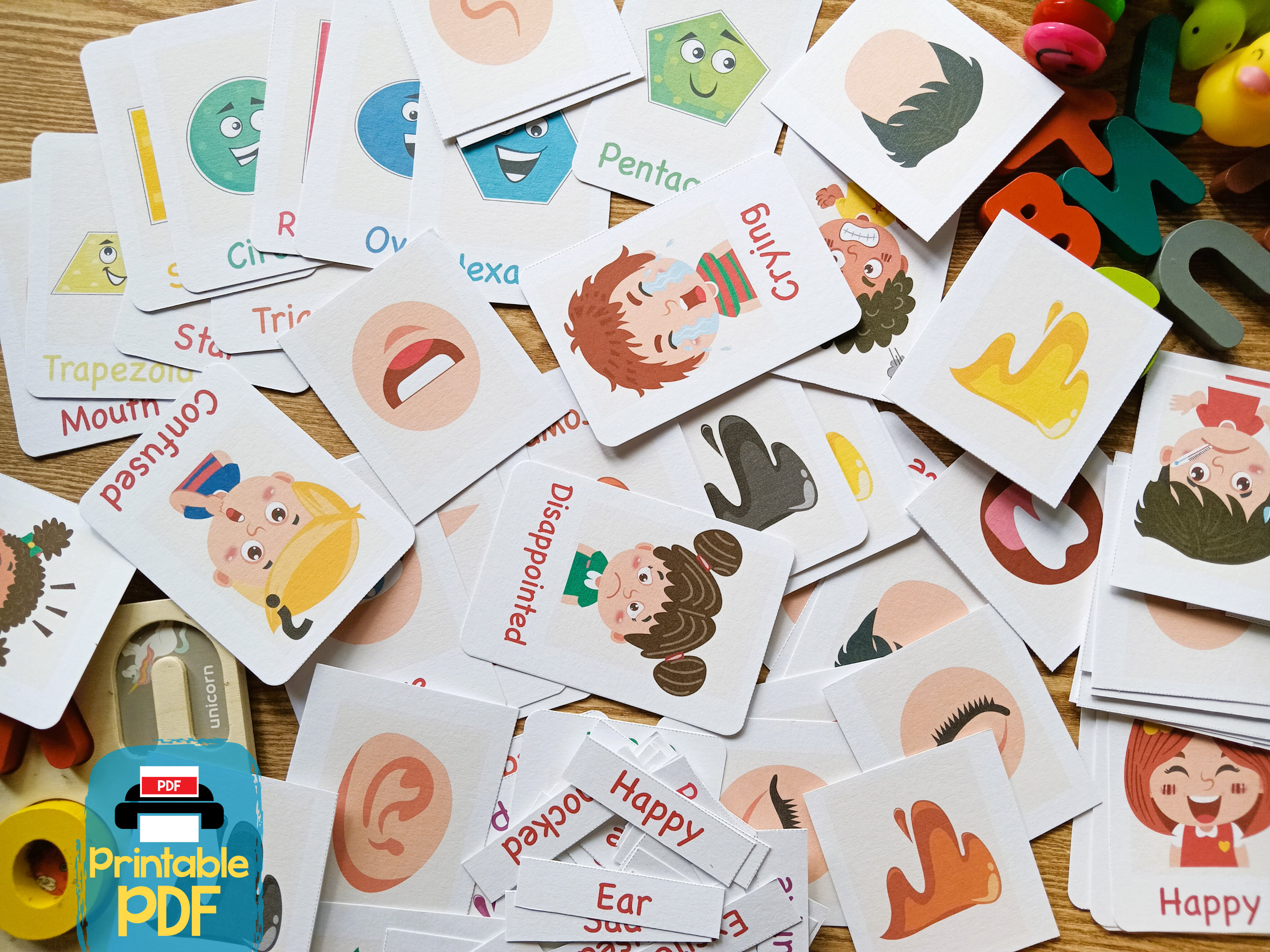 Kids Emotions Matching Activity, Toddler Emotions Worksheet, Feeling ...