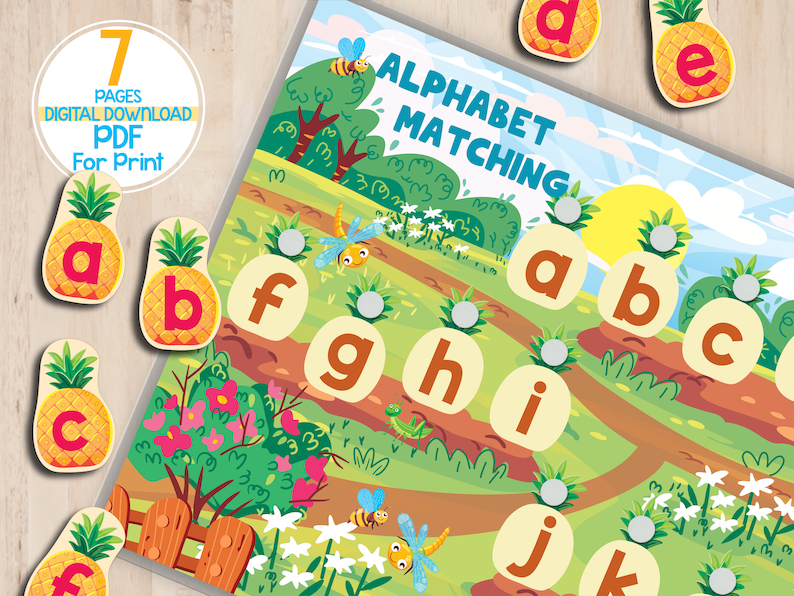 Alphabet Letter Matching Activity Printable, Uppercase & Lowercase ABC ...
