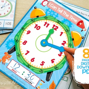 Learn to Tell Time Printable Educational Clock, Kids Printable Clock ...