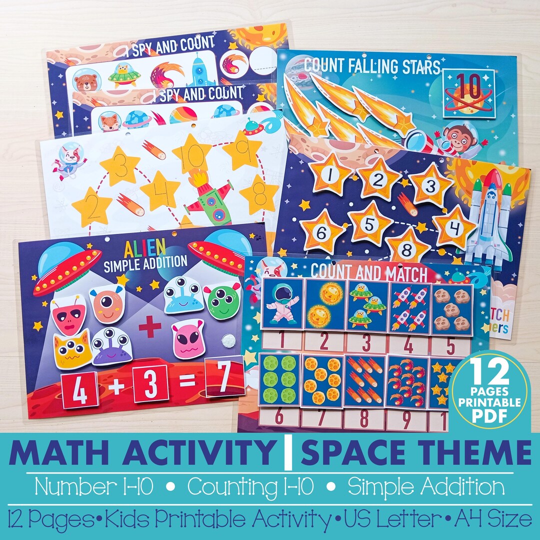 Toddler Early Math Activity Printable | Counting & Addition Busy Book ...