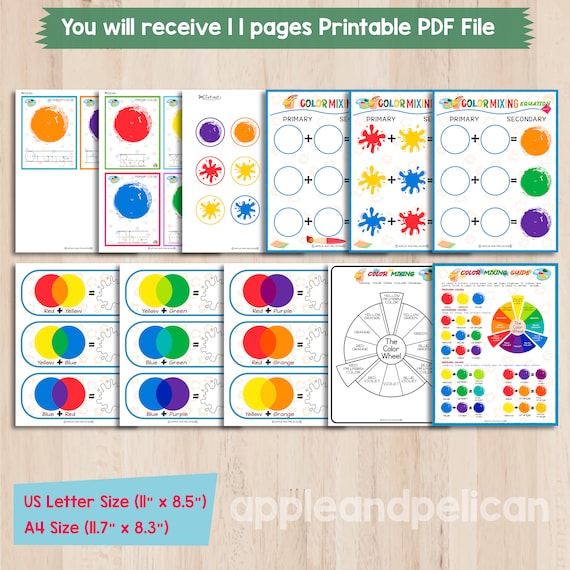 Hoja De Trabajo De Colores Secundarios Lámina PLÁSTICA – Colores