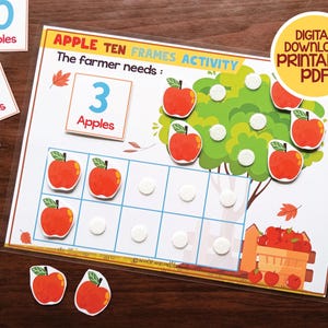 Ten Frames Counting Activity Printable, Early Math Activity, Learn to ...