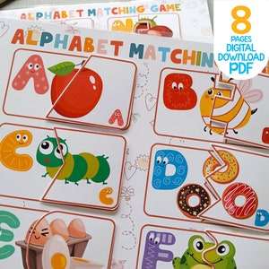 Alphabet Letter Matching Activities Puzzle, Matching Game, Phonics ...