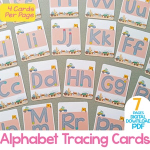Alphabet Trace Cards, Printable Alphabet Flashcards, Preschool ...