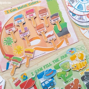 Color Sorting Busy Book Personalized Toddler Busy Binder Printable ...