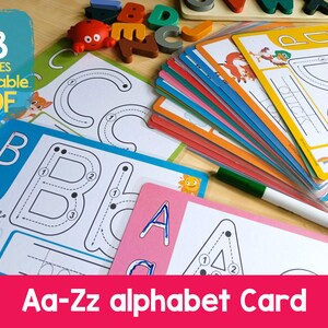 Alphabet Flashcard Play Dough Mat Letter Formation Tracing Card Early ...