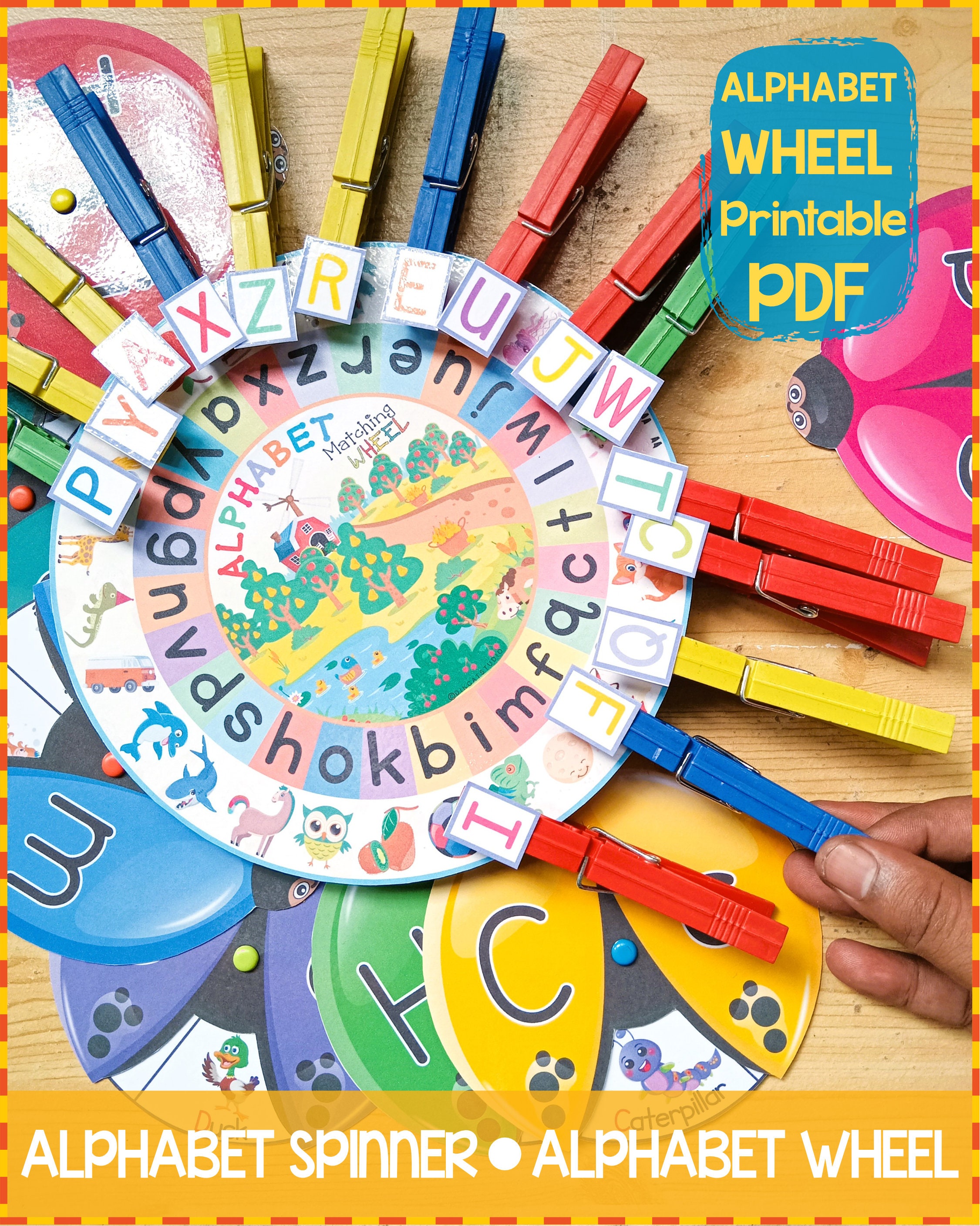 Alphabet Spinner Wheel Matching Game Printable Alphabet - Etsy Australia