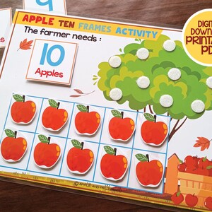 Ten Frames Counting Activity Printable, Early Math Activity, Learn to ...