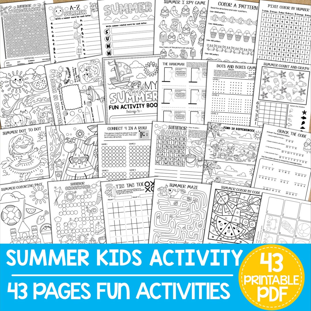 Summer Printable Kids Activities, Summer Fun Games, Coloring Pages ...