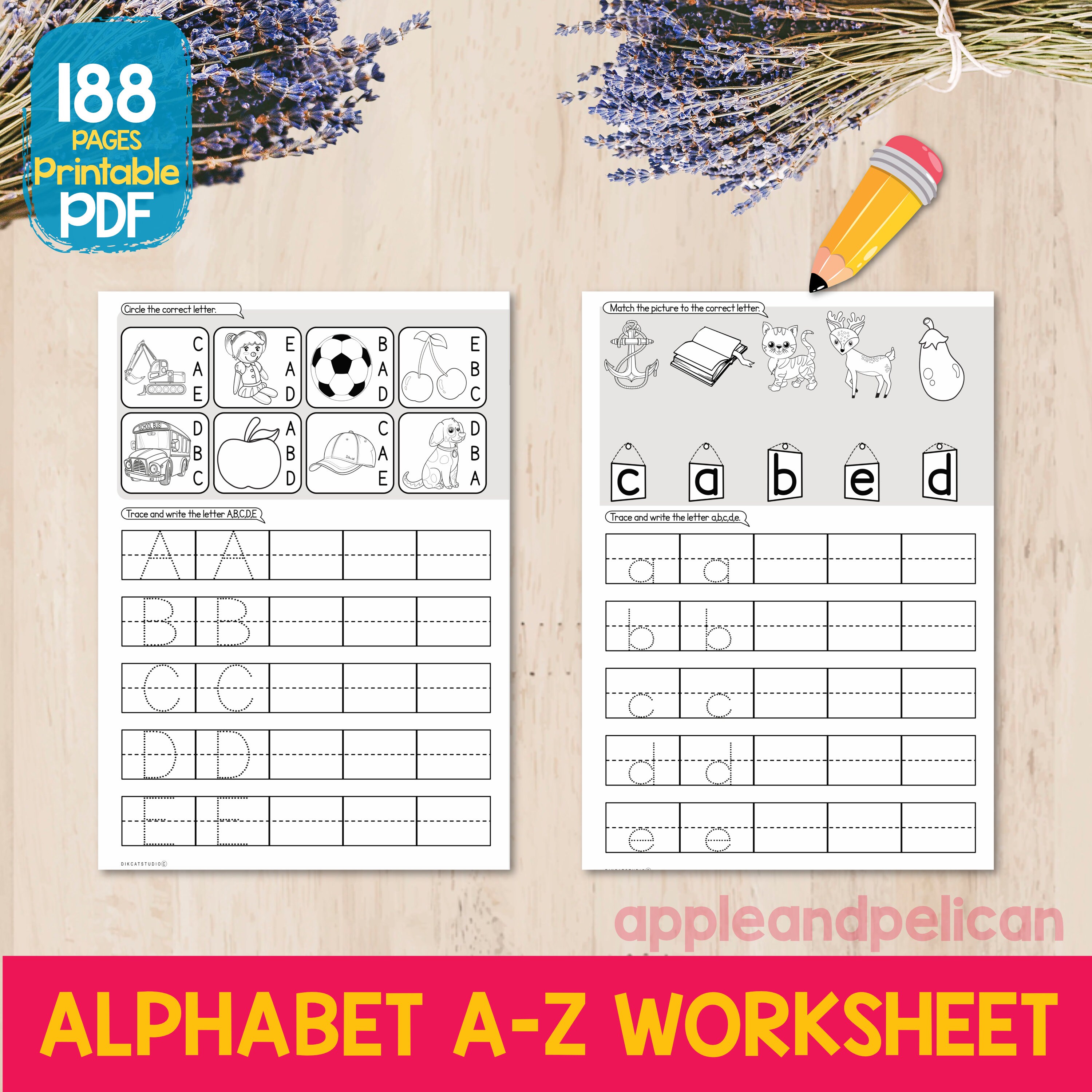 Alphabet Worksheet,printable Letter Formation Abc Practice, Homeschool ...