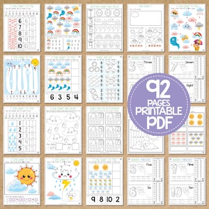 Weather Activity Preschool Kindergarten Workbook, Kids Activity ...