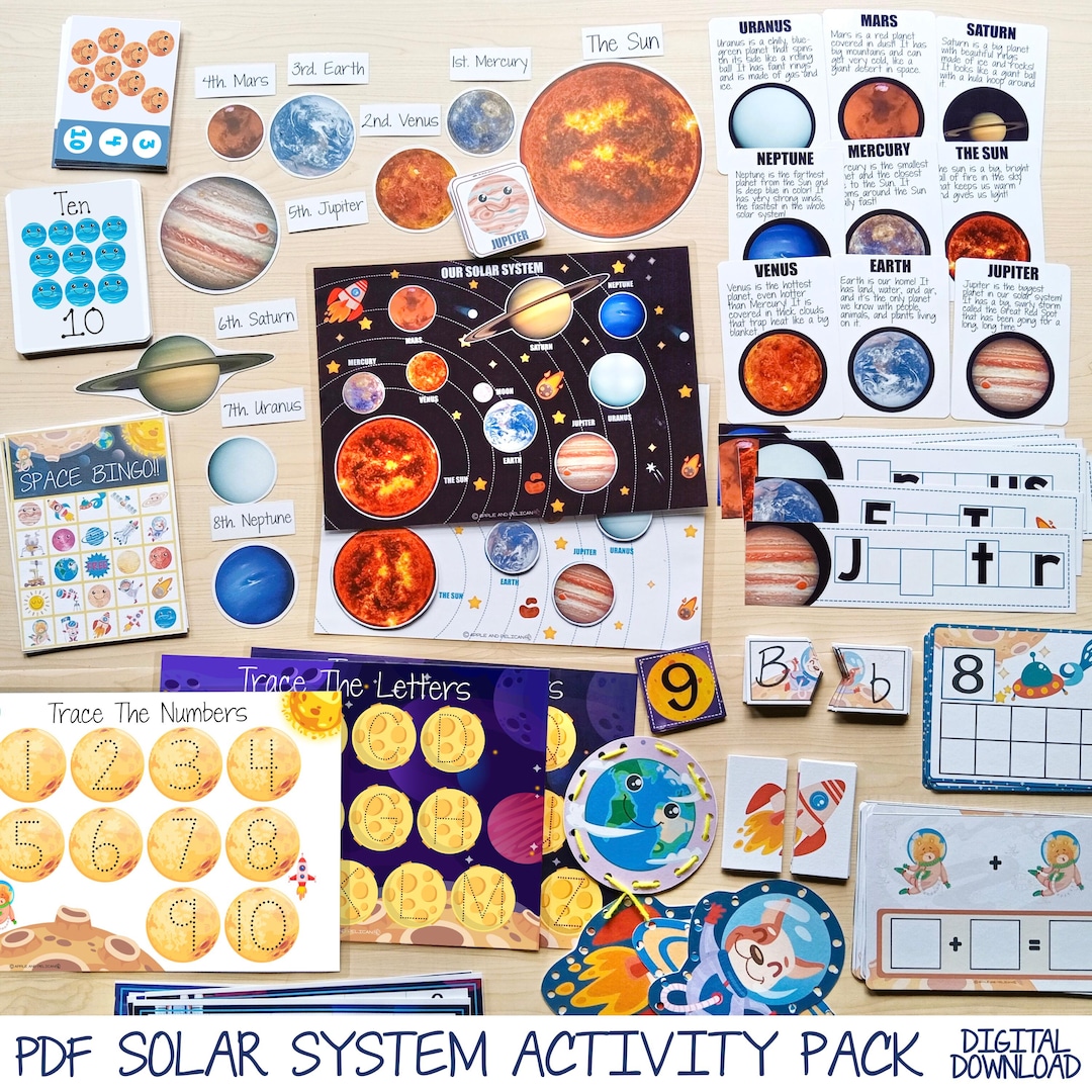 Solar System Preschool Activity Pack Printable, Outer Space Homeschool ...