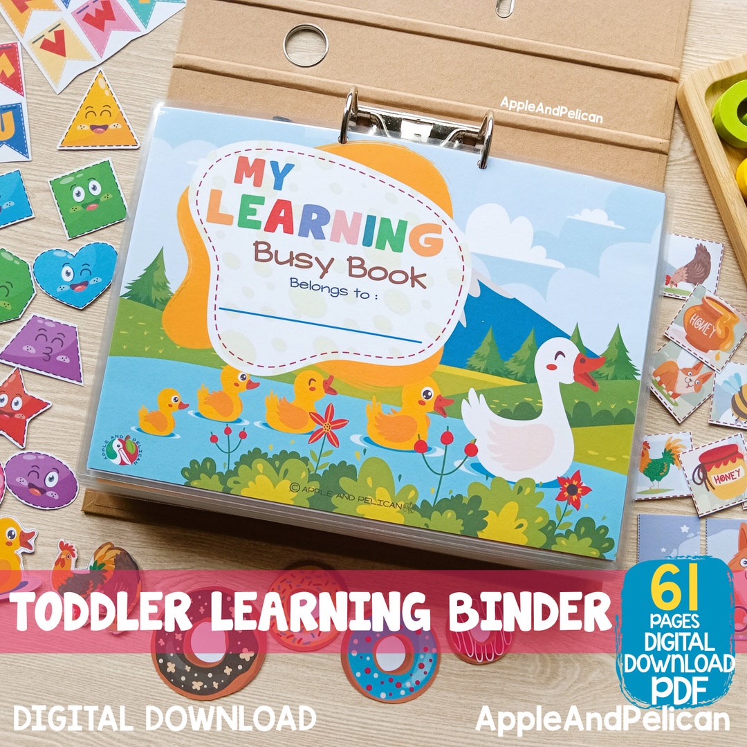 Toddler Busy Book Preschool Learning Binder Printable Toddler Quiet ...