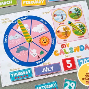 Kids Daily Calendar Printable, Circle Time, Preschool Curriculum ...