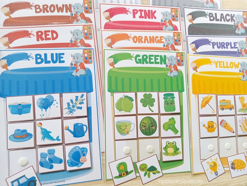 Activités de tri des couleurs Jeux de correspondance des couleurs ...