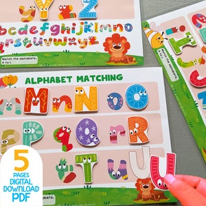 Alphabet Matching Activities, Toddler Letters Match Activity, Printable ...