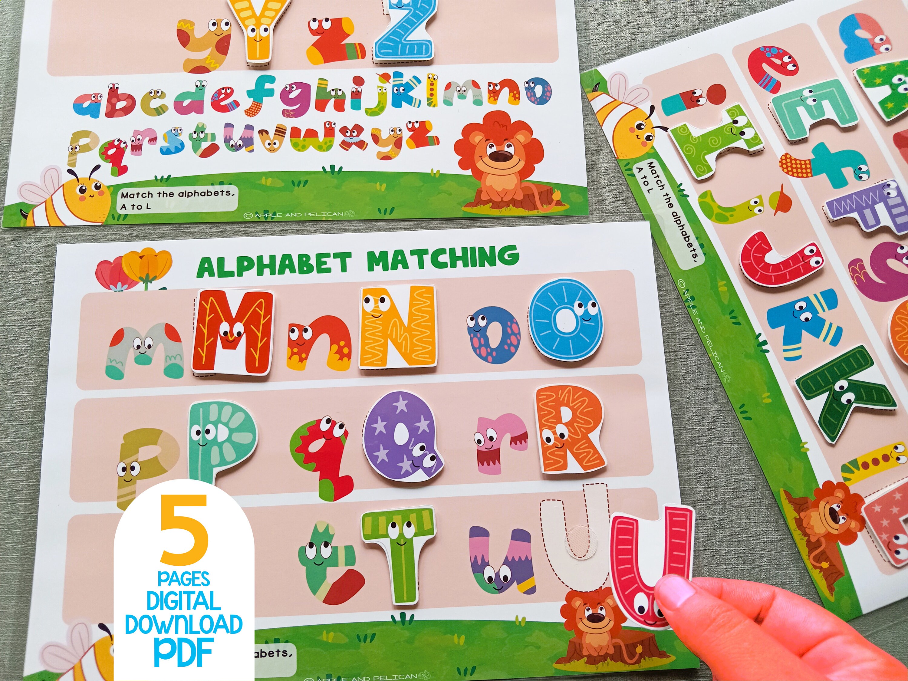 Alphabet Matching Activities, Toddler Letters Match Activity, Printable ...