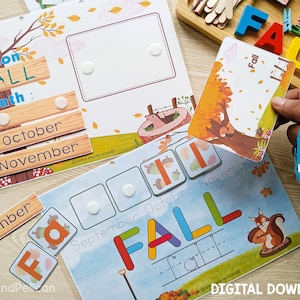 Fall Busy Book Printable Autumn Busy Binder, Toddler Fall Learning ...