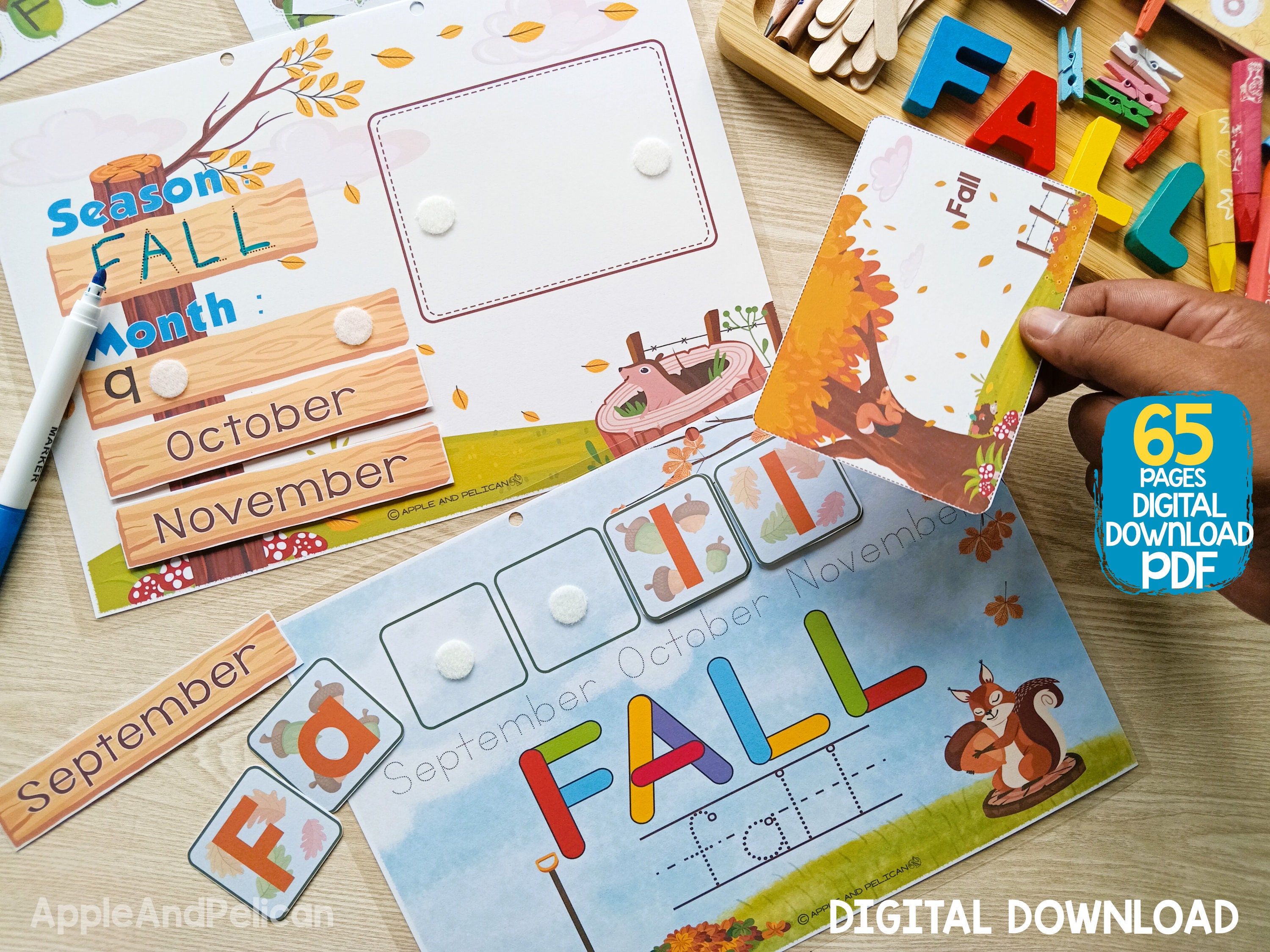 Fall Busy Book Printable, Autumn Busy Binder, Toddler Learning Binder ...
