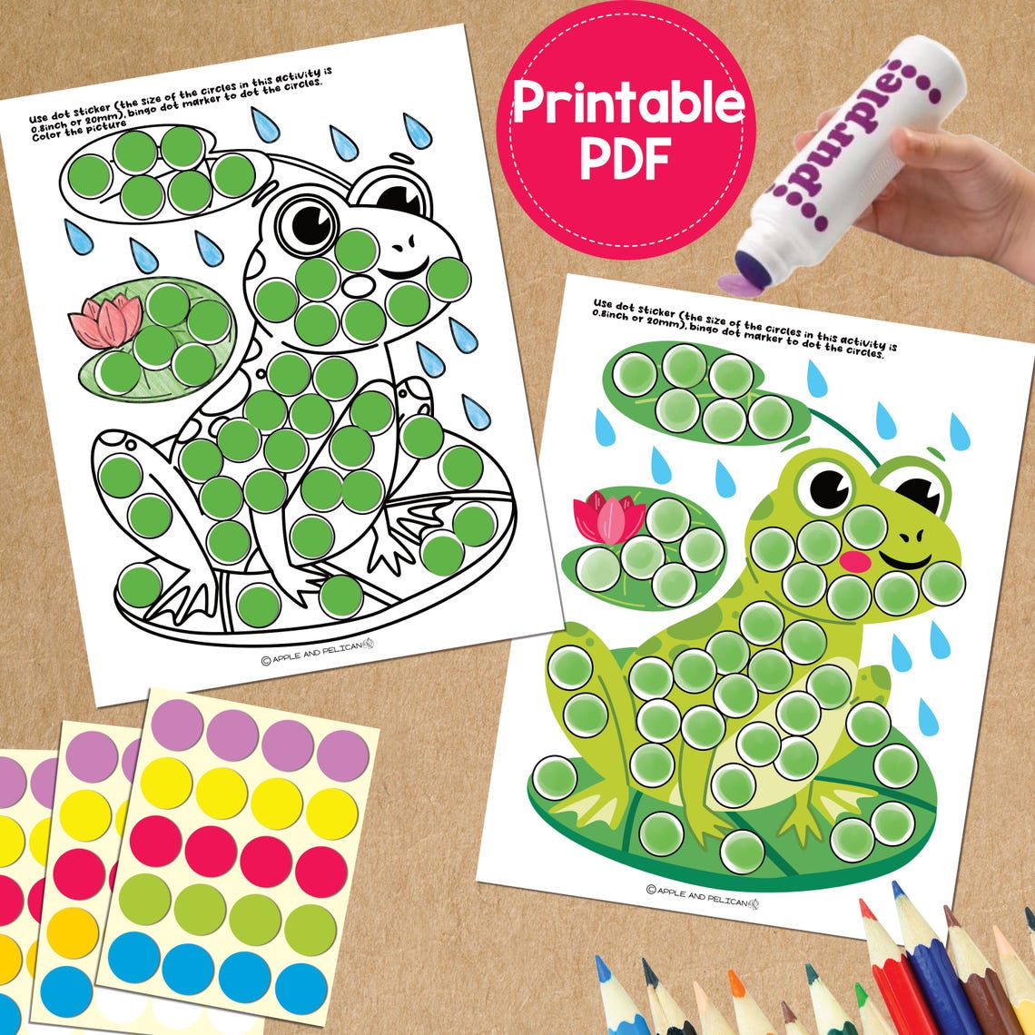 Spring Do a Dot Marker Coloring Pages for Kids, Do A Dot Activity, Dot ...