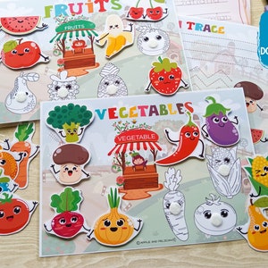 Fruits and Vegetables Sorting Activity, Printable Matching Game for ...