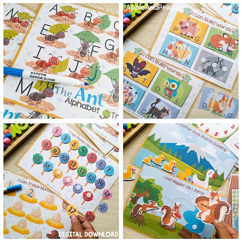 Toddler Busy Book Preschool Learning Binder Printable Toddler Quiet ...