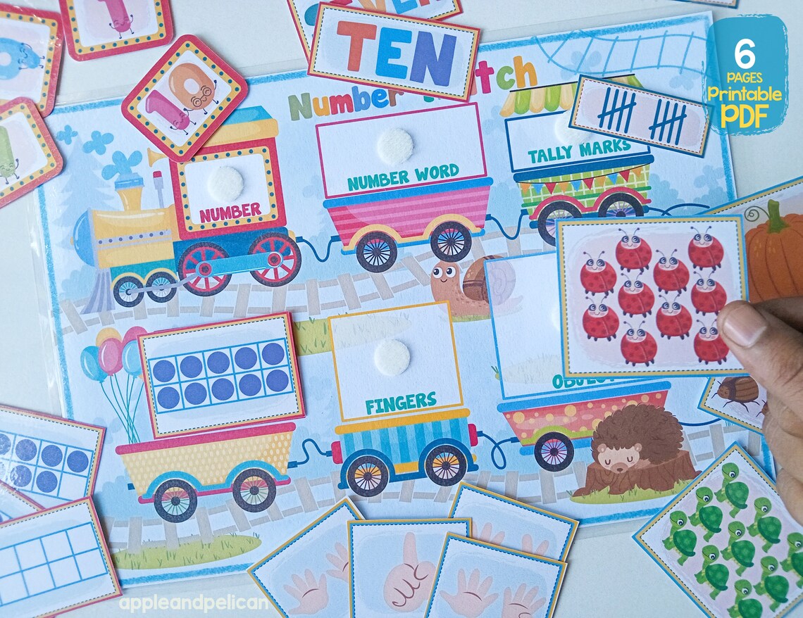 Numbers 1 to 10 Matching Activity for Toddler Counting - Etsy