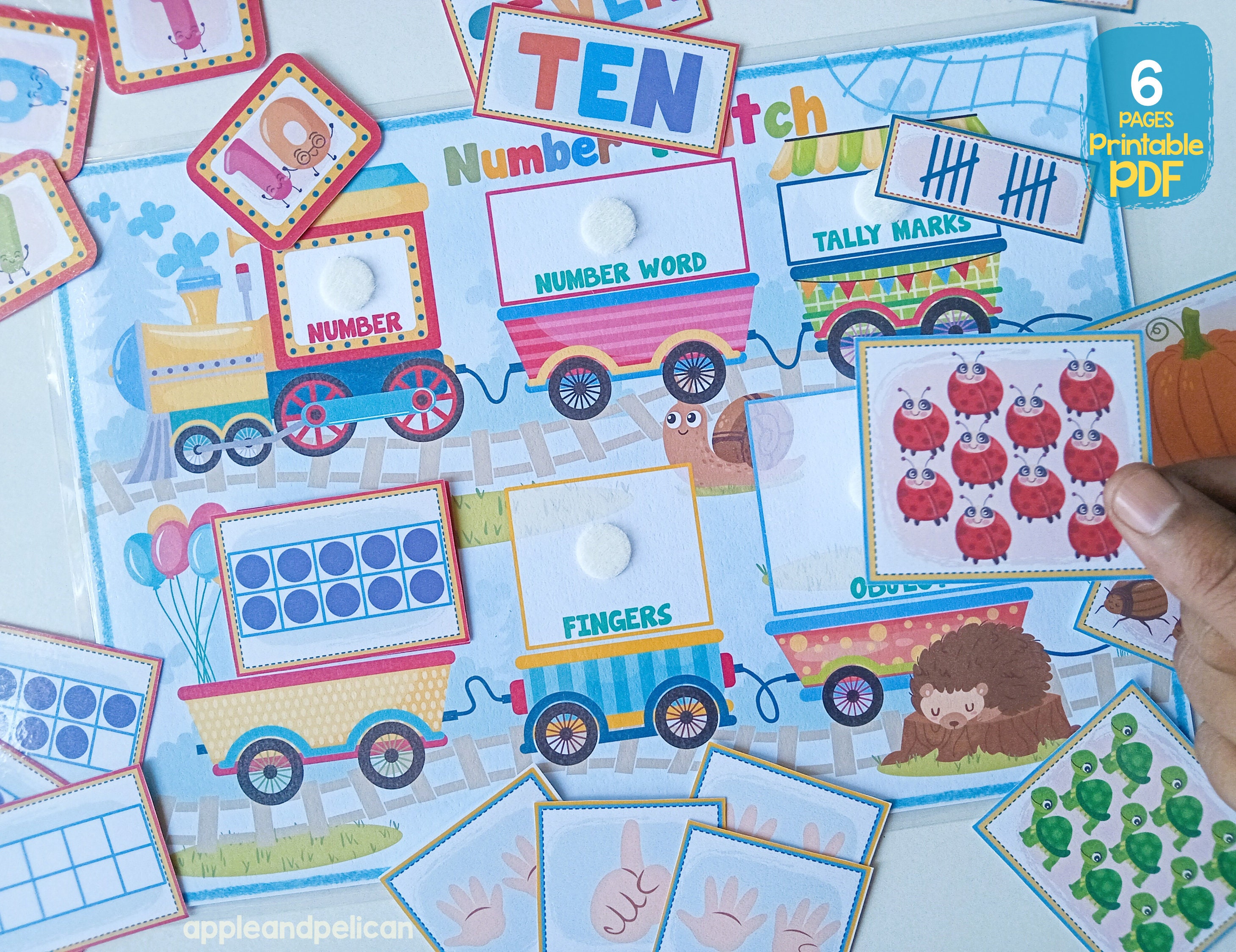 Numbers 1 to 10 Matching Activity for Toddler Counting - Etsy