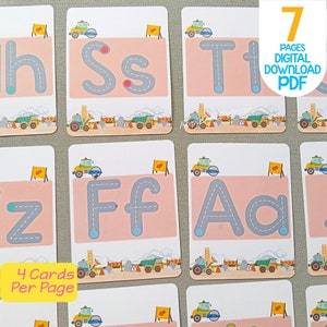 Alphabet Trace Activity, Printable Alphabet Flashcards, Preschool ...
