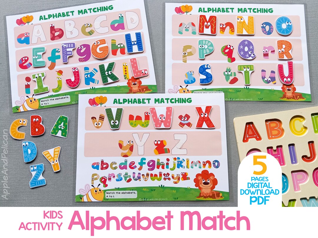 Alphabet Matching Activities, Toddler Letters Match Activity, Printable ...