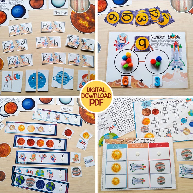 Solar System Preschool Activity Pack Printable, Outer Space Homeschool ...