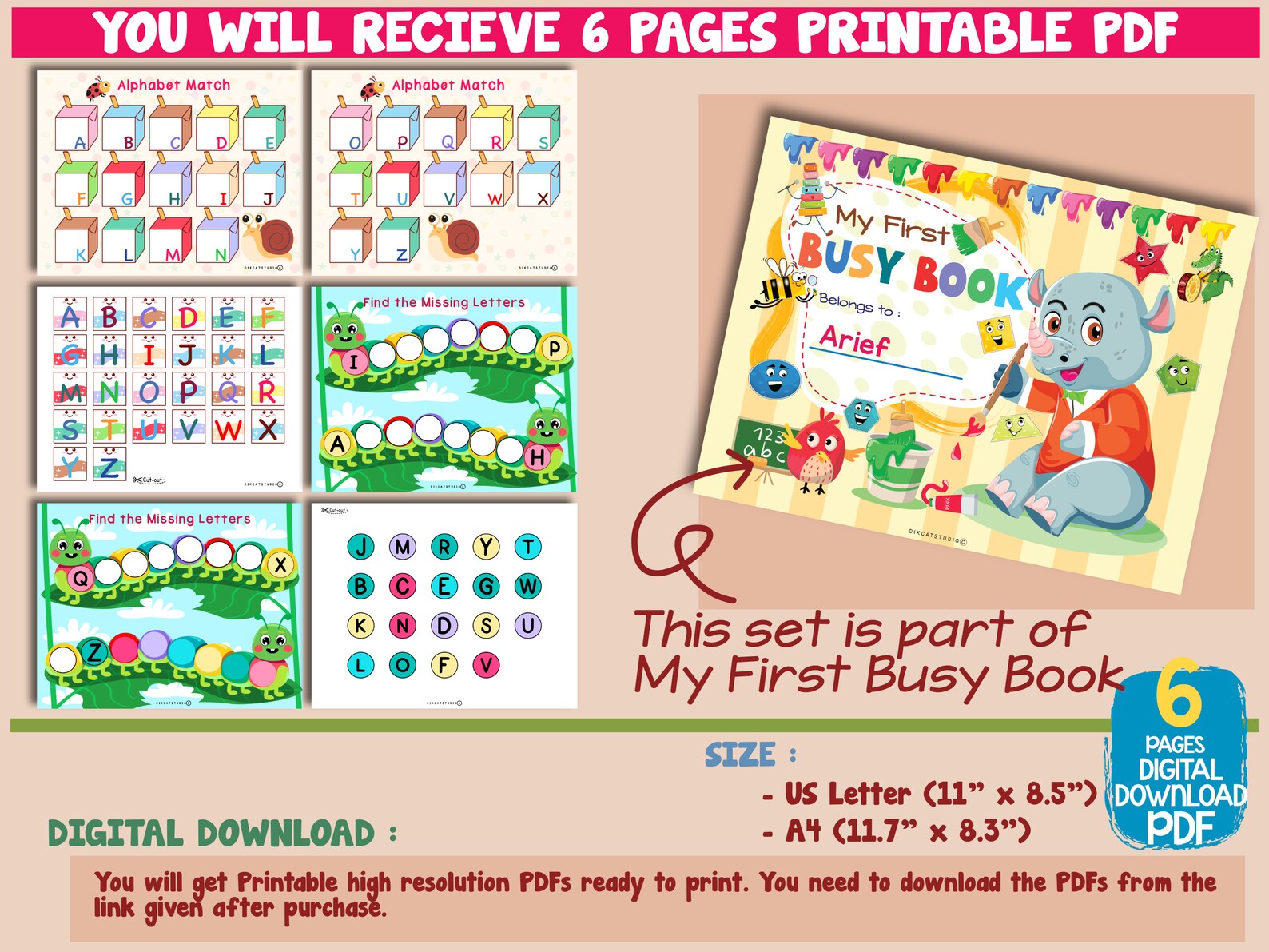 Printable Alphabet Matching Activity Missing Letters Worksheet, Toddler ...