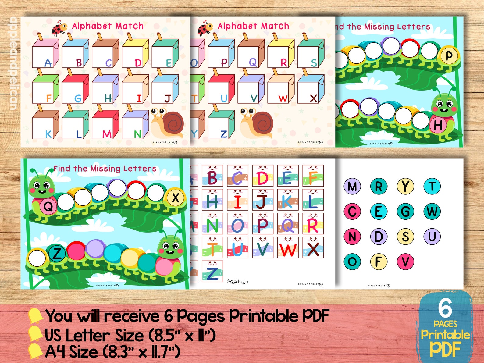 Printable Alphabet Matching Activity Missing Letters Worksheet, Toddler ...