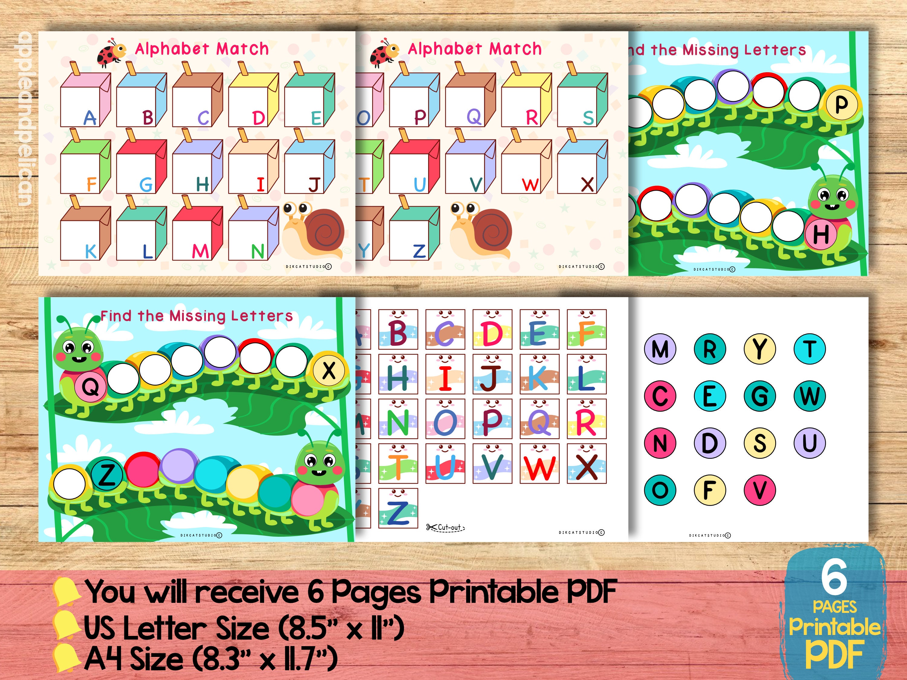 Printable Alphabet Matching Activity, Missing Letters Worksheet, Busy ...