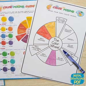 Color Mixing Worksheet Primary and Secondary Color, Printable Preschool ...
