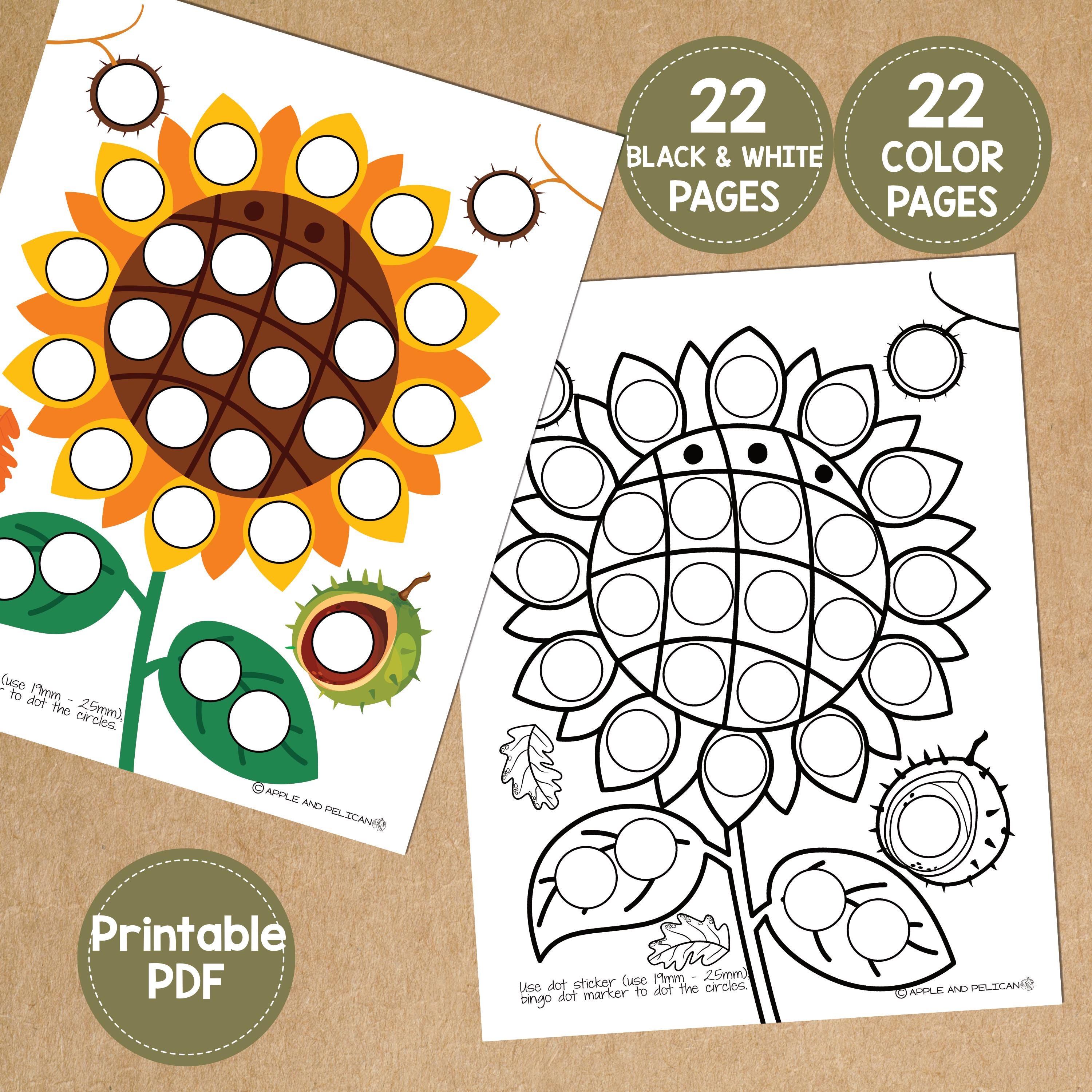 Fall Do a Dot Marker Coloring Pages for Kids, Do A Dot Activity, Autumn ...