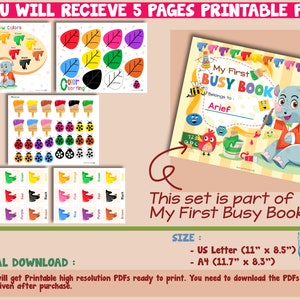 Color Matching Activity Busy Book Page, Printable Montessori ...