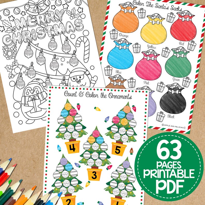 Christmas Kid Activity Preschool Packet, Printable Kindergarten ...
