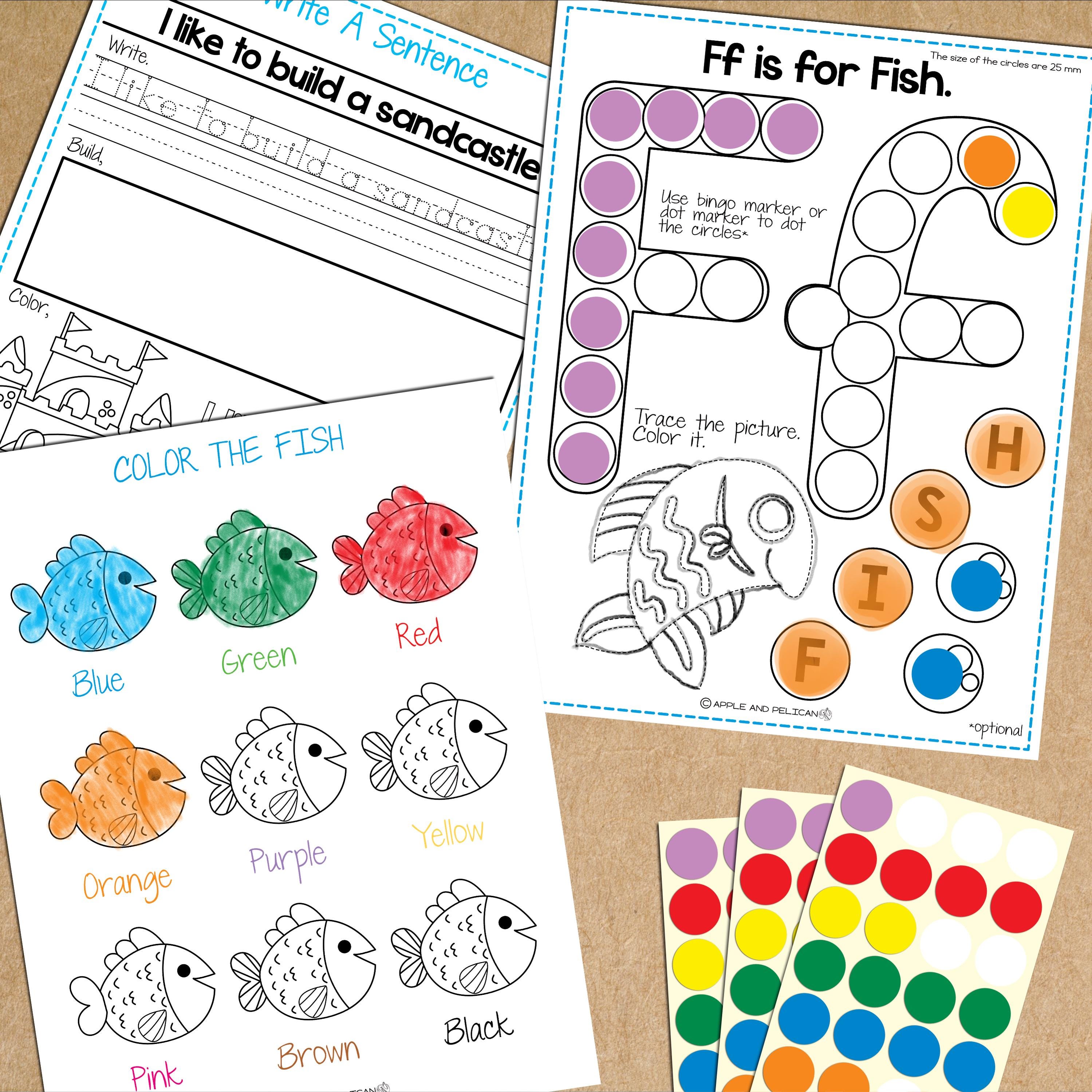 Summer Preschool Kindergarten Activity Packet, Summer Kids Activity ...