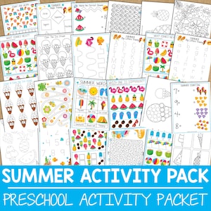 Summer Printable Kid Activity Preschool Packet, Printable Preschool ...