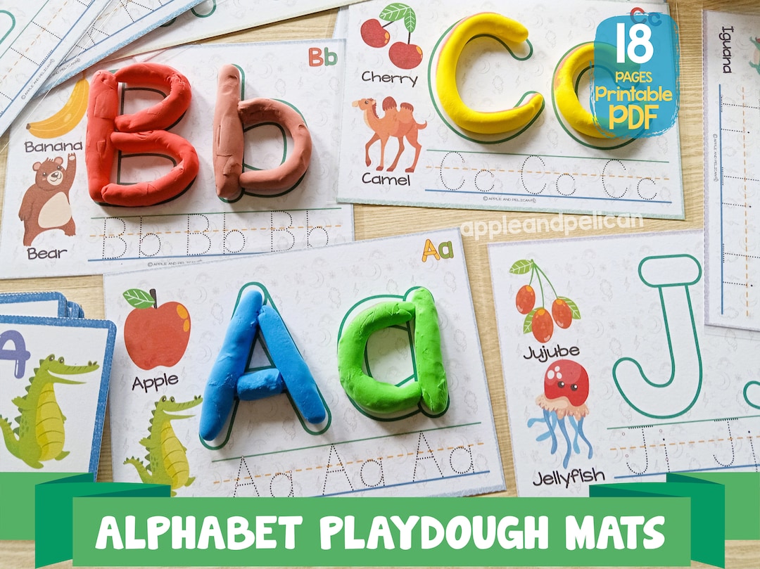 Alphabet Playdough Mats Printable Preschool Play Doh Activity, Pre-k ...