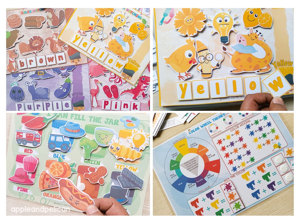 Color Sorting Busy Book Personalized Toddler Busy Binder - Etsy