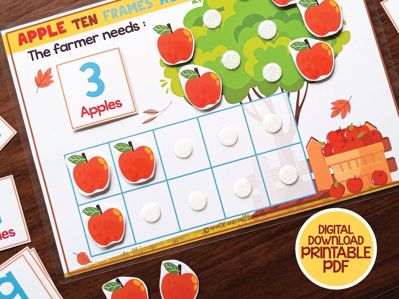 Ten Frames Counting Activity Printable, Early Math, Homeschool ...