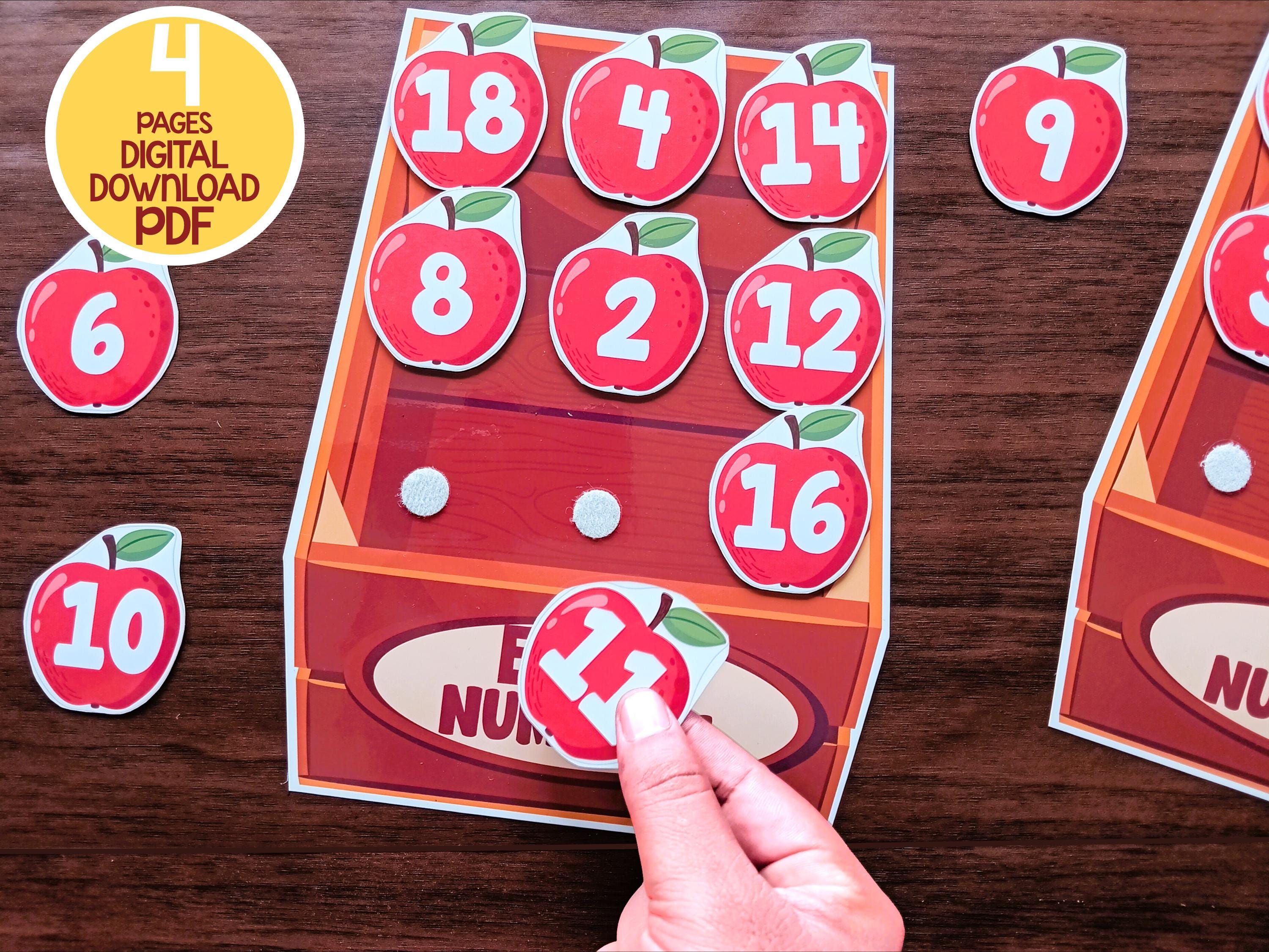 Math Activity Even and Odd Number Sorting Preschool Printable, Apple ...