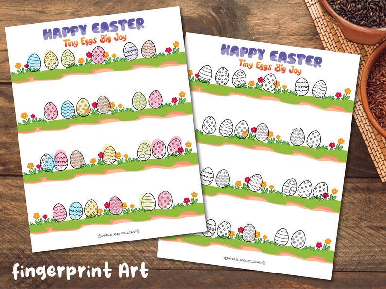 Easter Handprint Fingerprint Craft Printable, Kids Toddler Dot Art ...