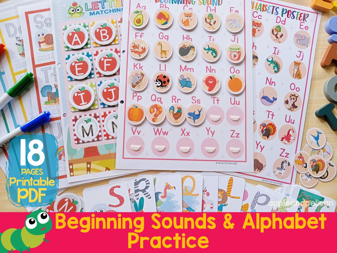 Beginning Sounds Practice Busy Binder, Alphabet Writing Activity ...