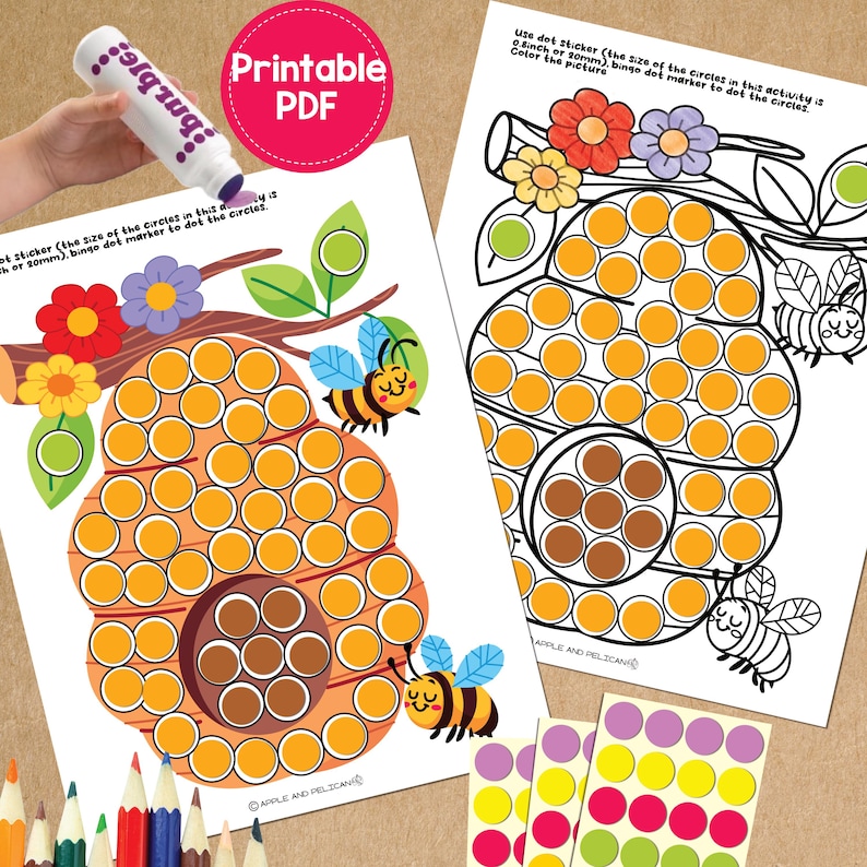 Spring Do a Dot Marker Coloring Pages for Kids, Do A Dot Activity, Dot ...