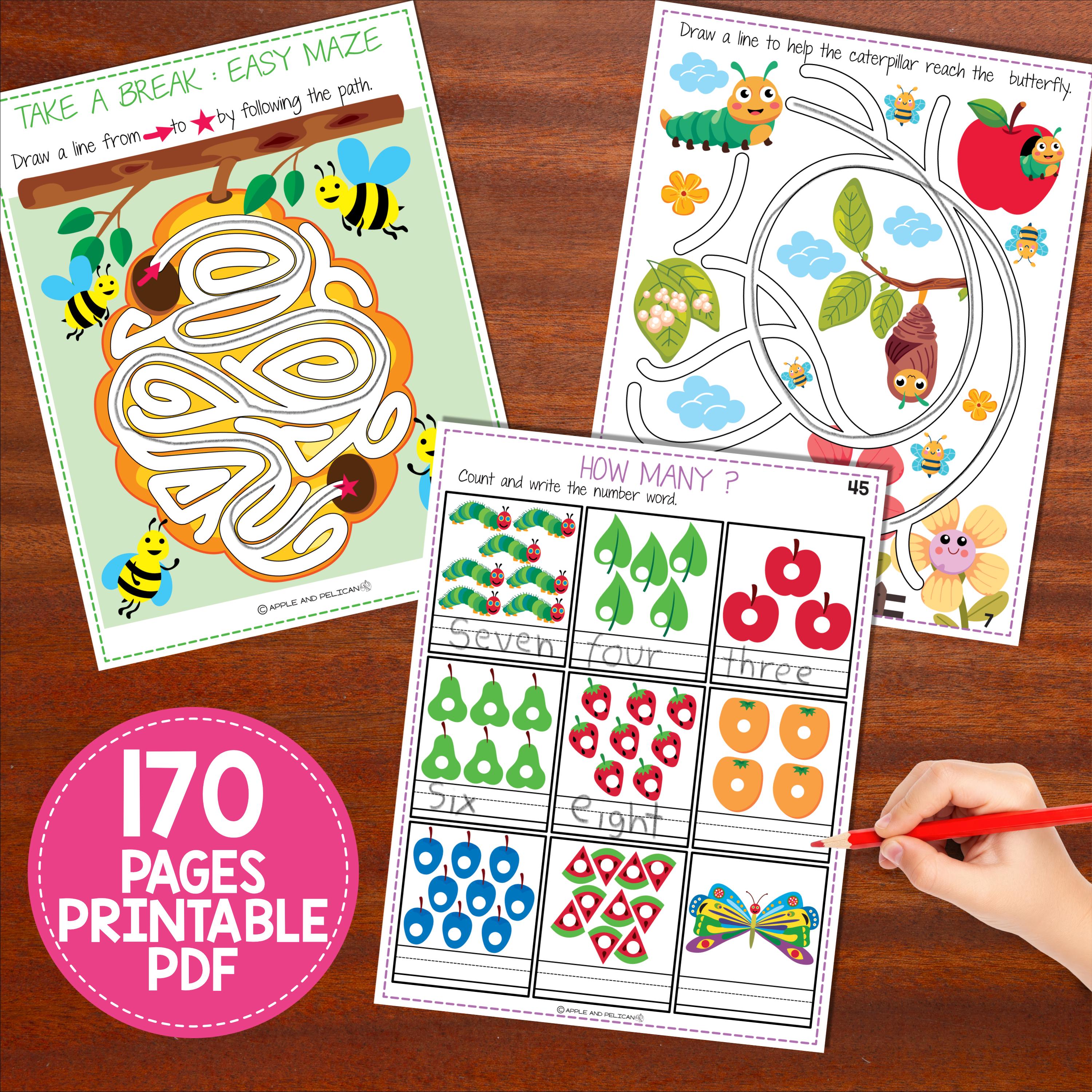 Spring Preschool Kindergarten Activity Packet, Kid Activity, Homeschool ...